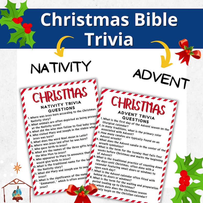 Christmas Trivia Game for Kids - Bible Christmas Trivia | Printable ...