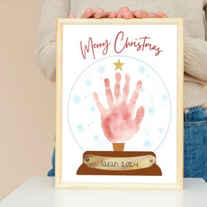Christmas Snow Globe Handprint Craft, Printable Christmas Tree ...