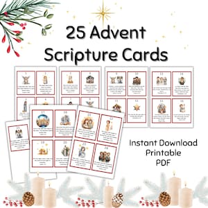 Advent Scripture Cards Printable Nativity Advent Calendar Kids Advent ...