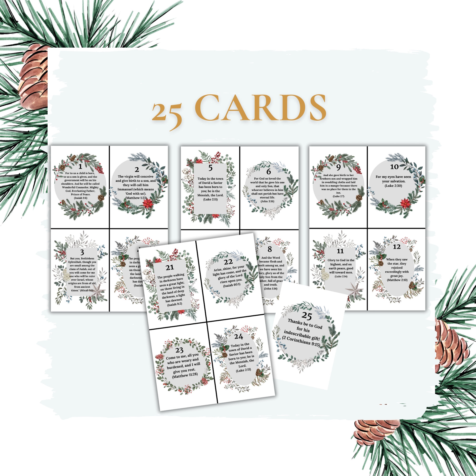 Advent Scripture Cards | Nativity Christmas Calendar | Advent Wreath ...