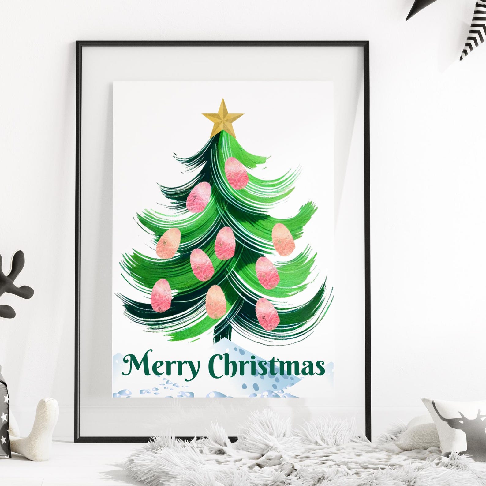 Christmas Tree Handprint Craft Printable, Printable Christmas Tree ...