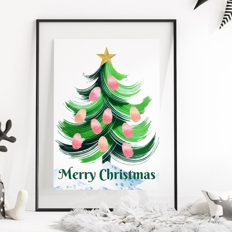Christmas Tree Handprint Craft Printable, Printable Christmas Tree ...