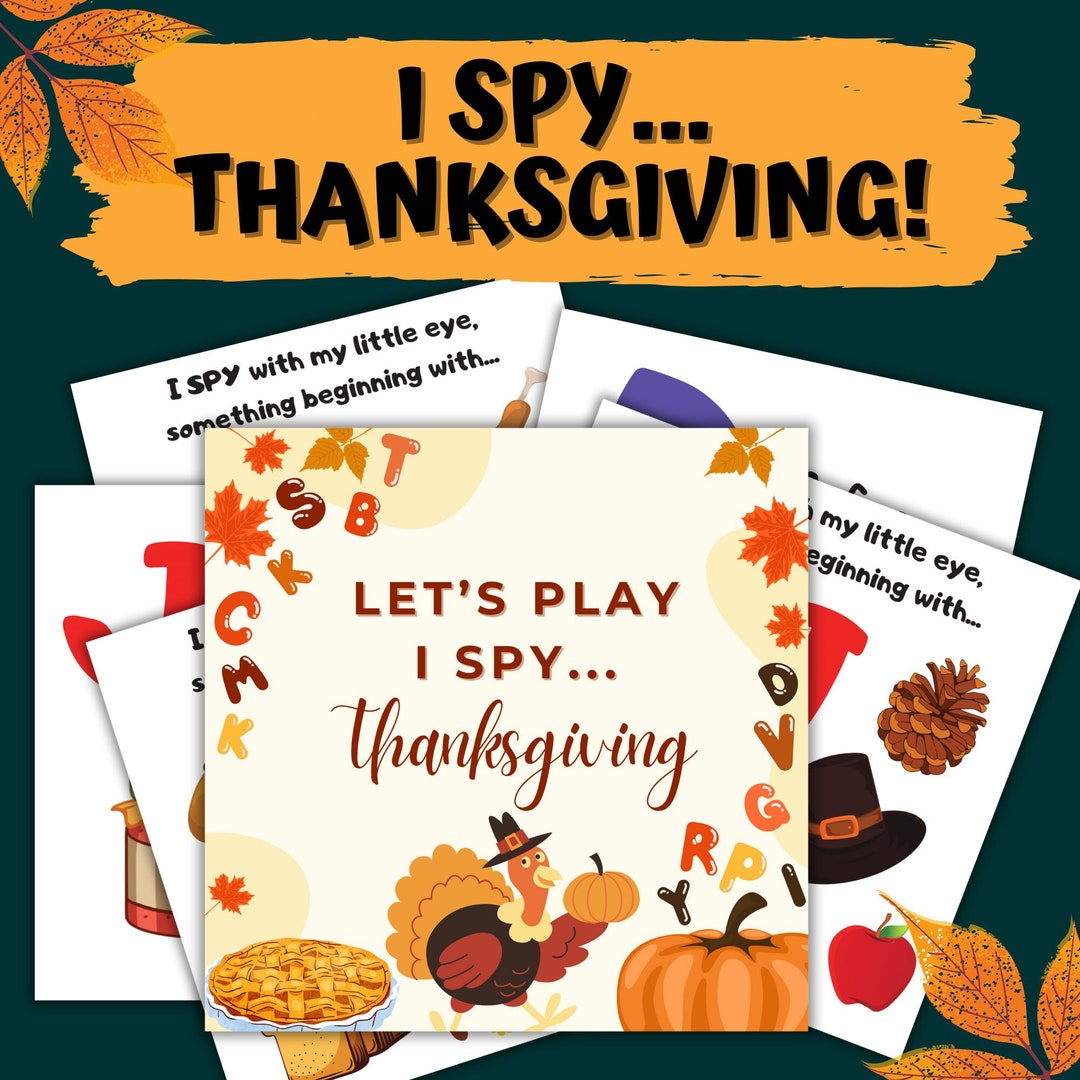 I Spy Thanksgiving Printable Thanksgiving Game for Kids - Etsy