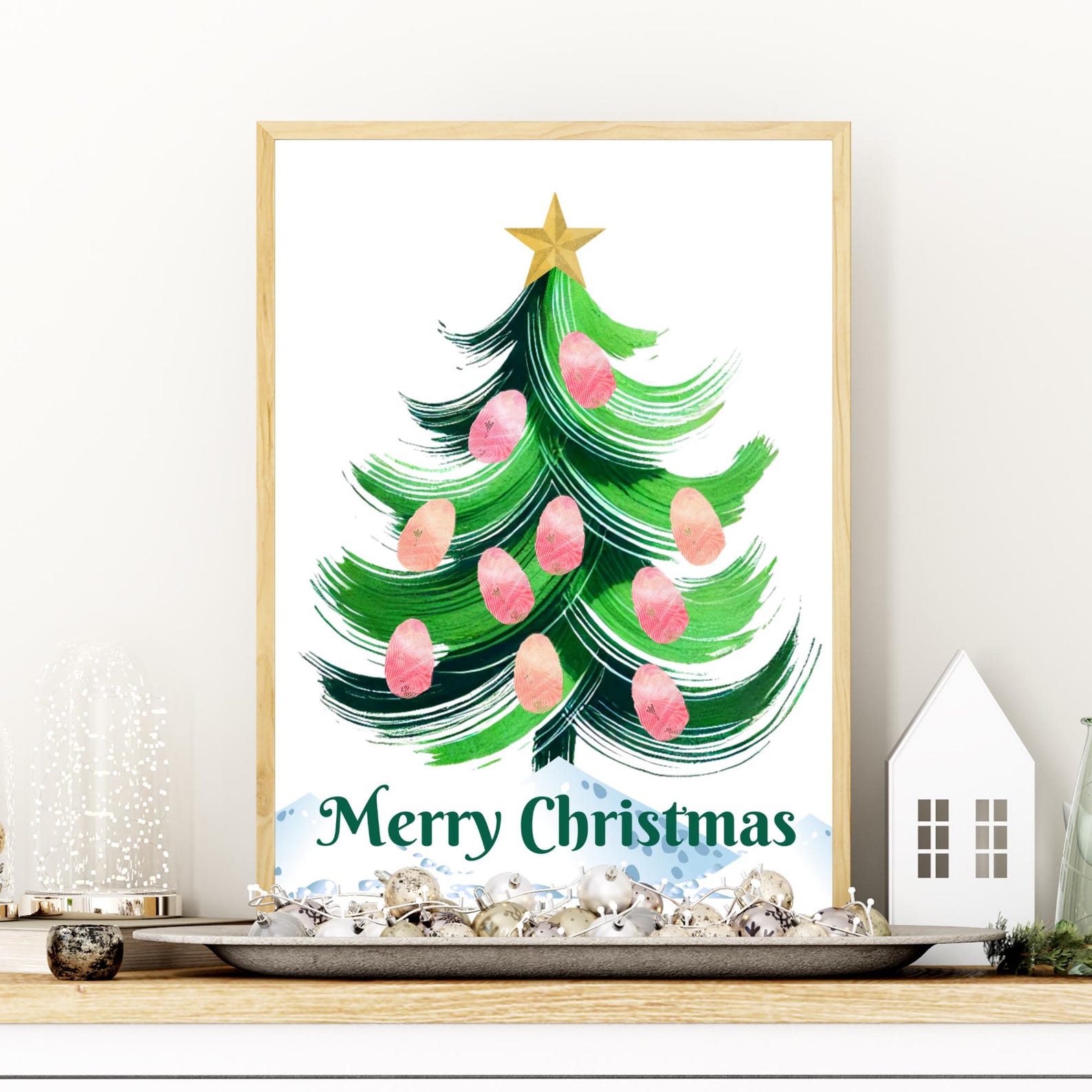 Christmas Tree Handprint Craft Printable, Printable Christmas Tree ...
