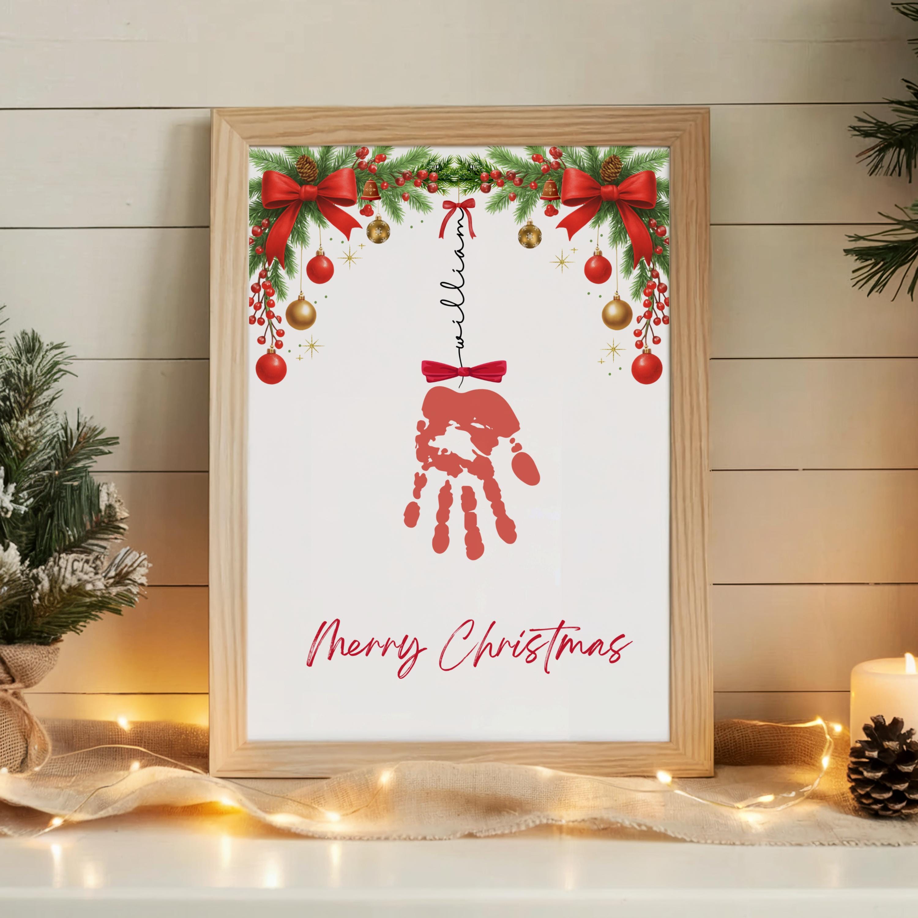 Personalized Christmas Handprint Art – Baby First Christmas Gift ...