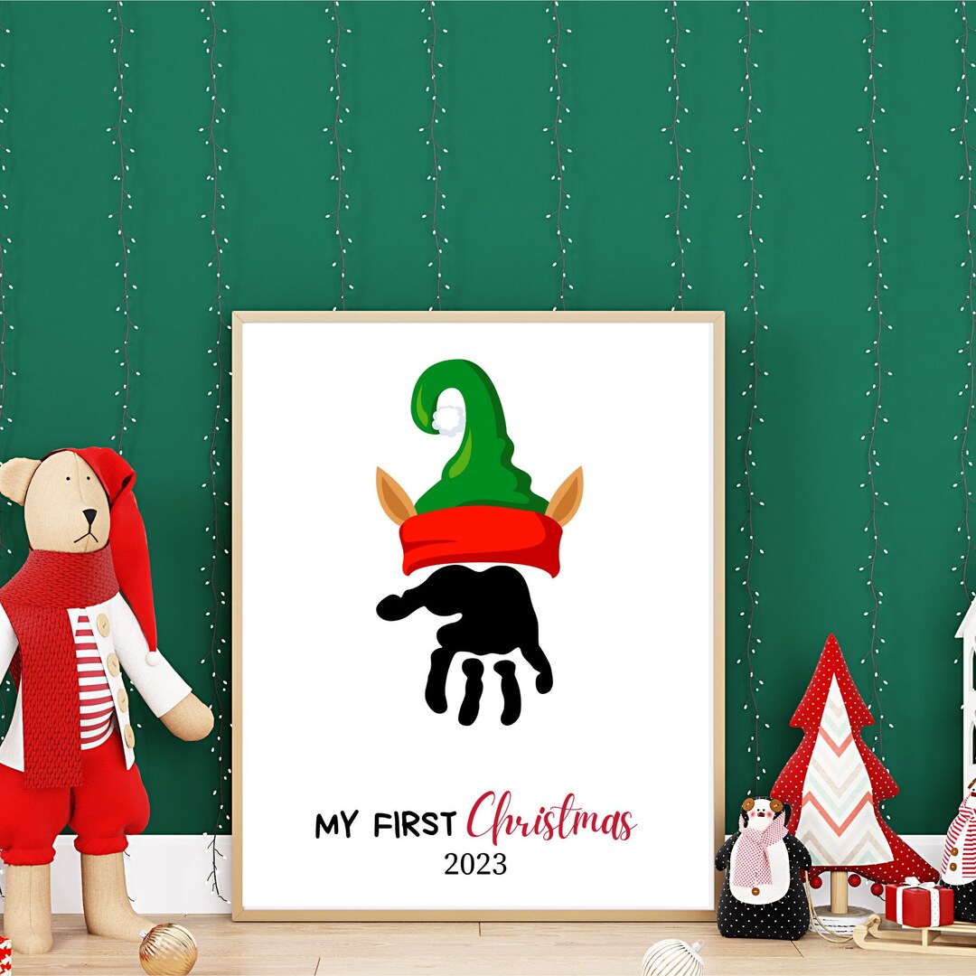 My First Christmas Handprint Elf Baby's First - Etsy