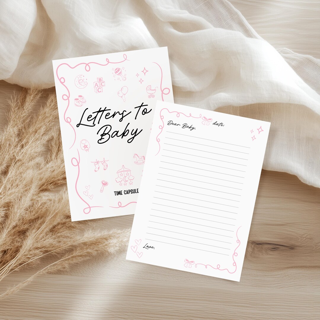 Printable Letters to Baby: Baby Shower Time Capsule Keepsake (PDF ...