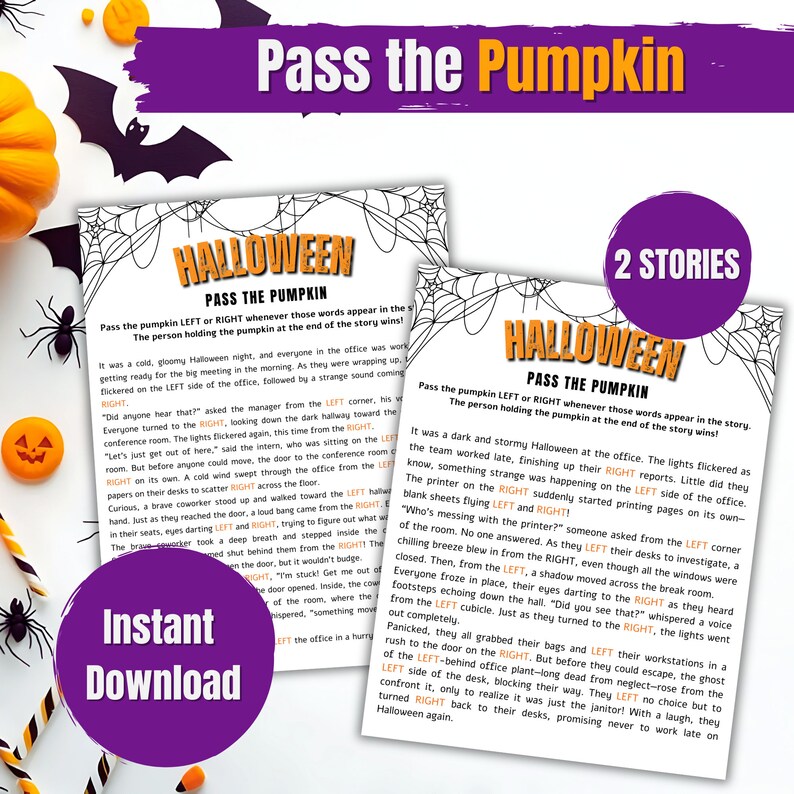 Pass the Pumpkin Halloween Game, Office Party Game for Adults ...