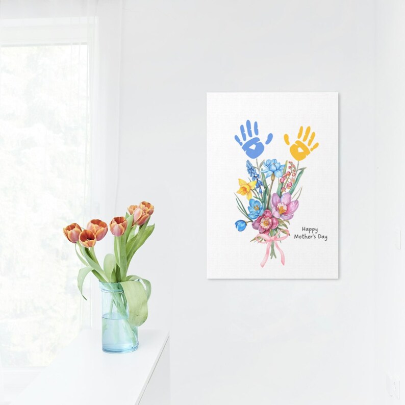Handprint Flower Bouquet, Mother's Day Keepsake Art (digital Download ...