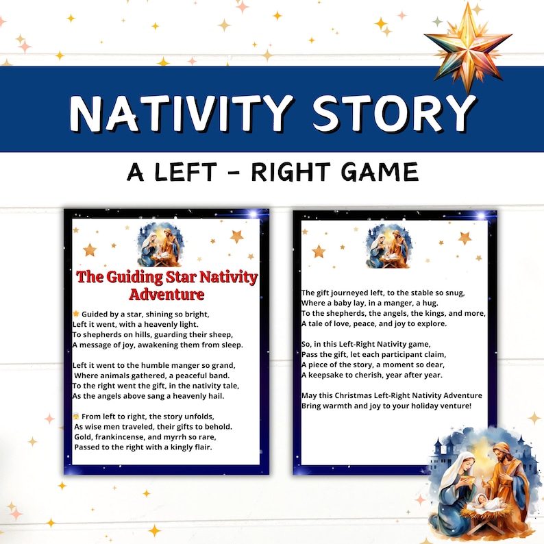 Left Right Nativity Story Printable