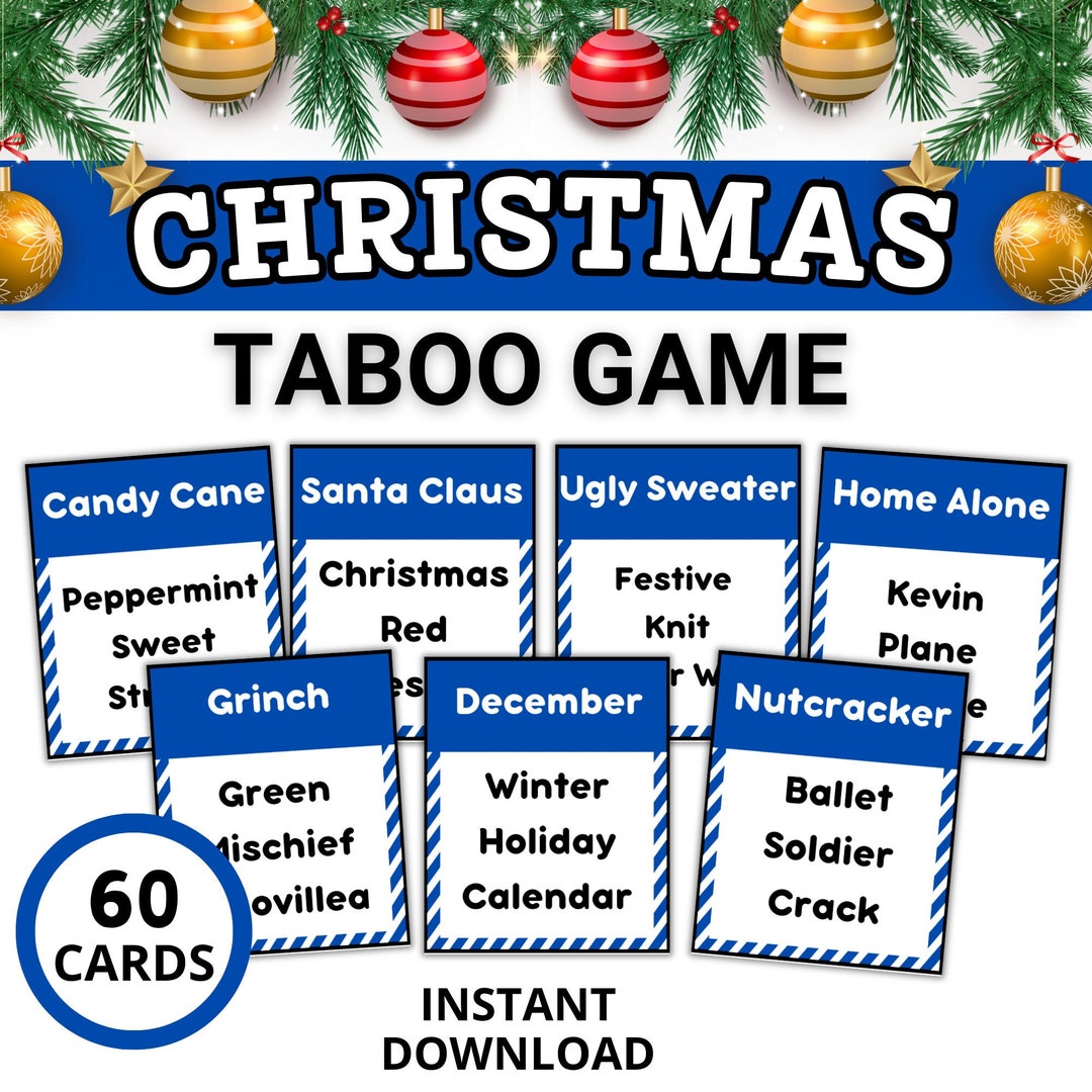 Christmas Taboo Game | Christmas Forbidden Words | Printable Christmas ...