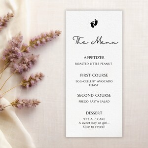 Baby Announcement Menu Template | Cute Pregnancy Announcement | Baby ...