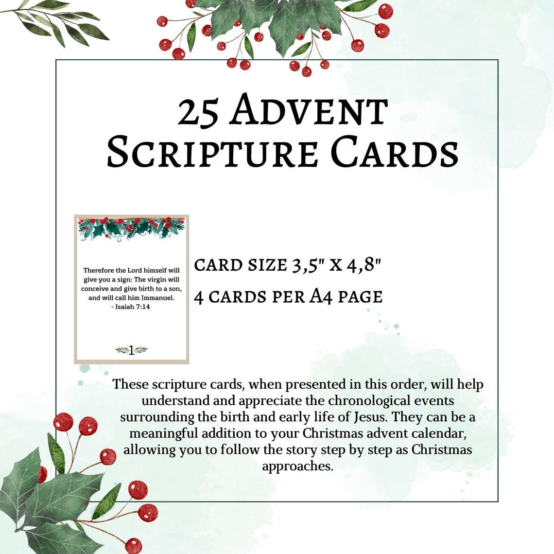 Advent Scripture Calendar Printable Nativity Advent Cards Kids Advent ...
