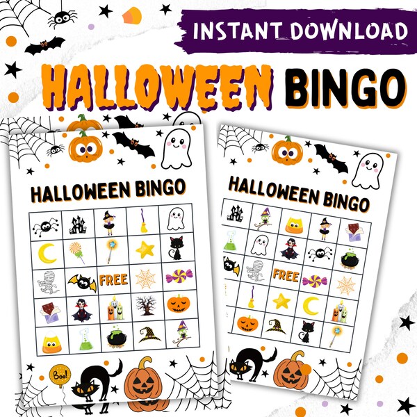 Instant Download Halloween Bingo - Etsy