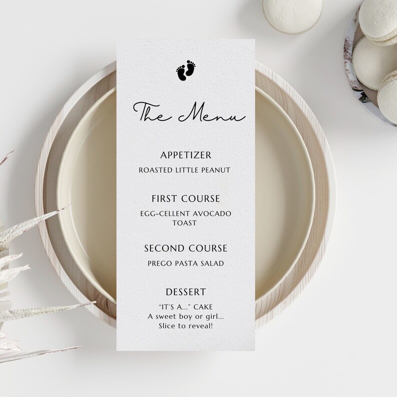 Baby Announcement Menu Template | Cute Pregnancy Announcement | Baby ...