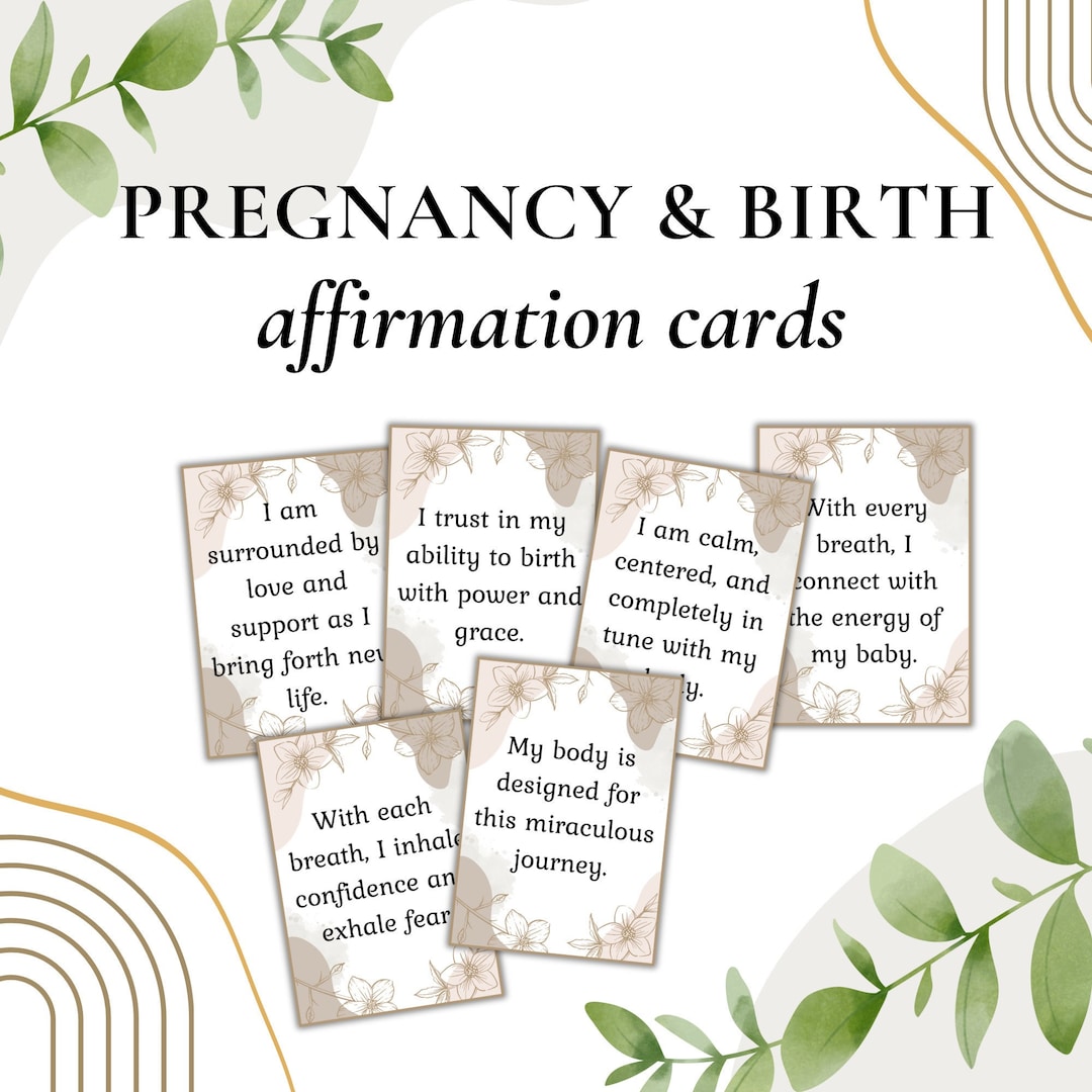 Birth Affirmation Cards | Printable Pregnancy Affirmation Cards - Gift ...