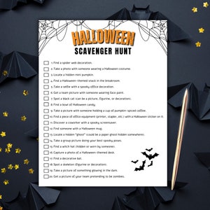 Office Halloween Scavenger Hunt Game, Team Building (digital Download ...