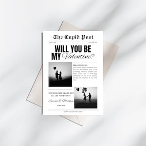 Personalised Valentines Cupid Post Newspaper Page | Will You Be My ...