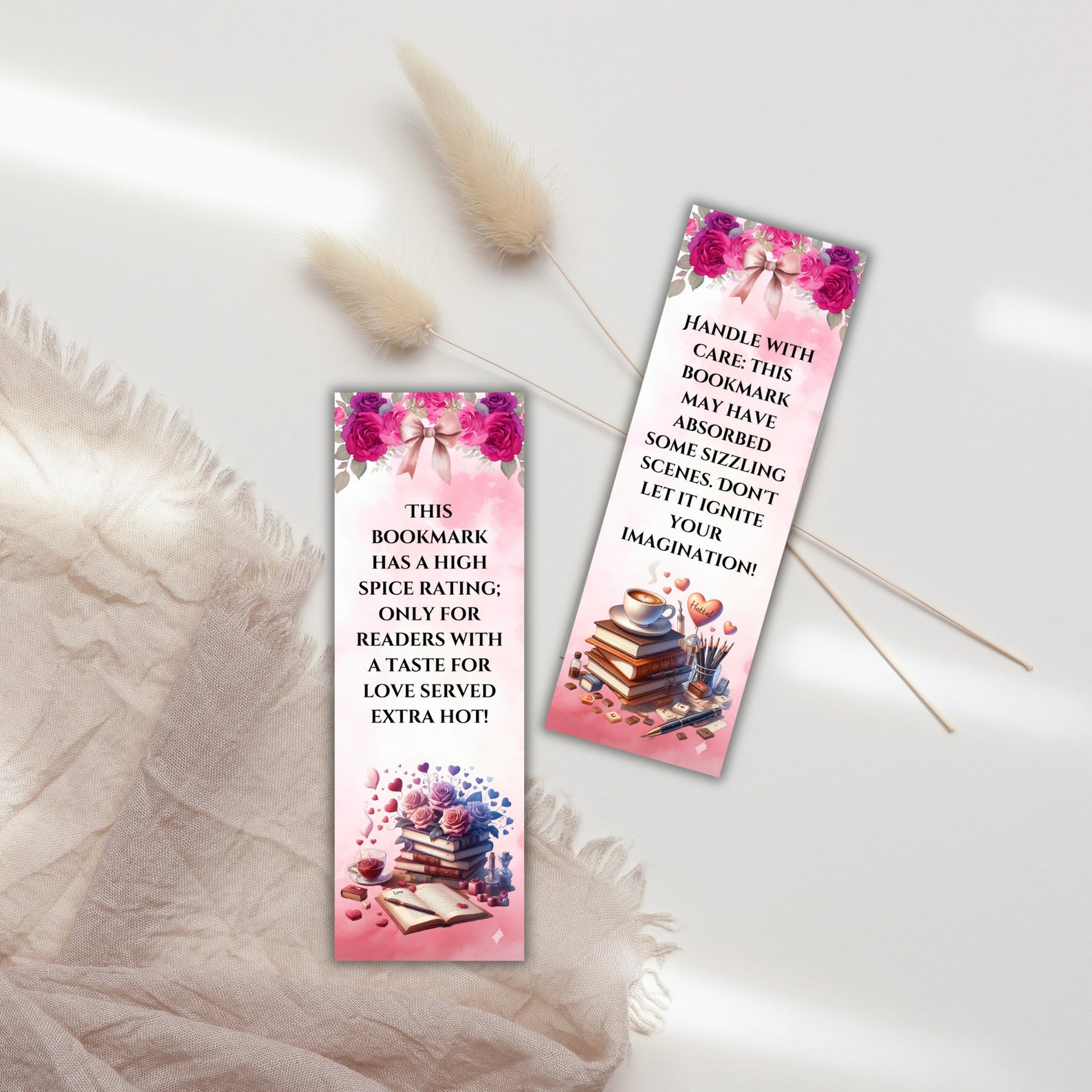 Printable Romance Bookmarks Cute Bookmark Romance Reader Book Club Gift ...