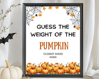 Guess the Pumpkin Weight Game – Halloween Party Printable – Fun Fall ...
