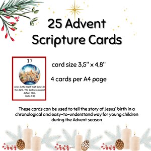 Advent Scripture Cards Printable Nativity Advent Calendar Kids Advent ...