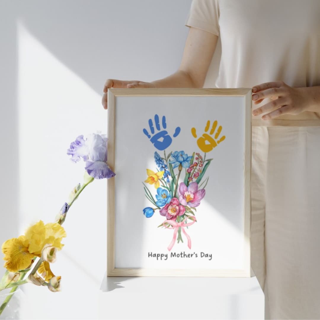 Handprint Flower Bouquet, Mother's Day Keepsake Art (digital Download ...