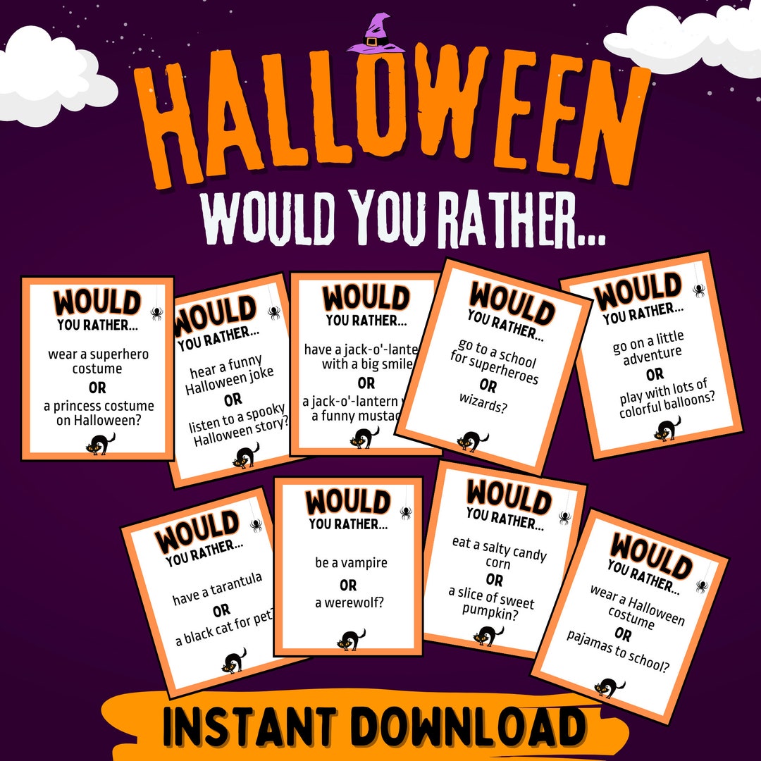 Halloween Would You Rather Questions for Kids Halloween Activities ...