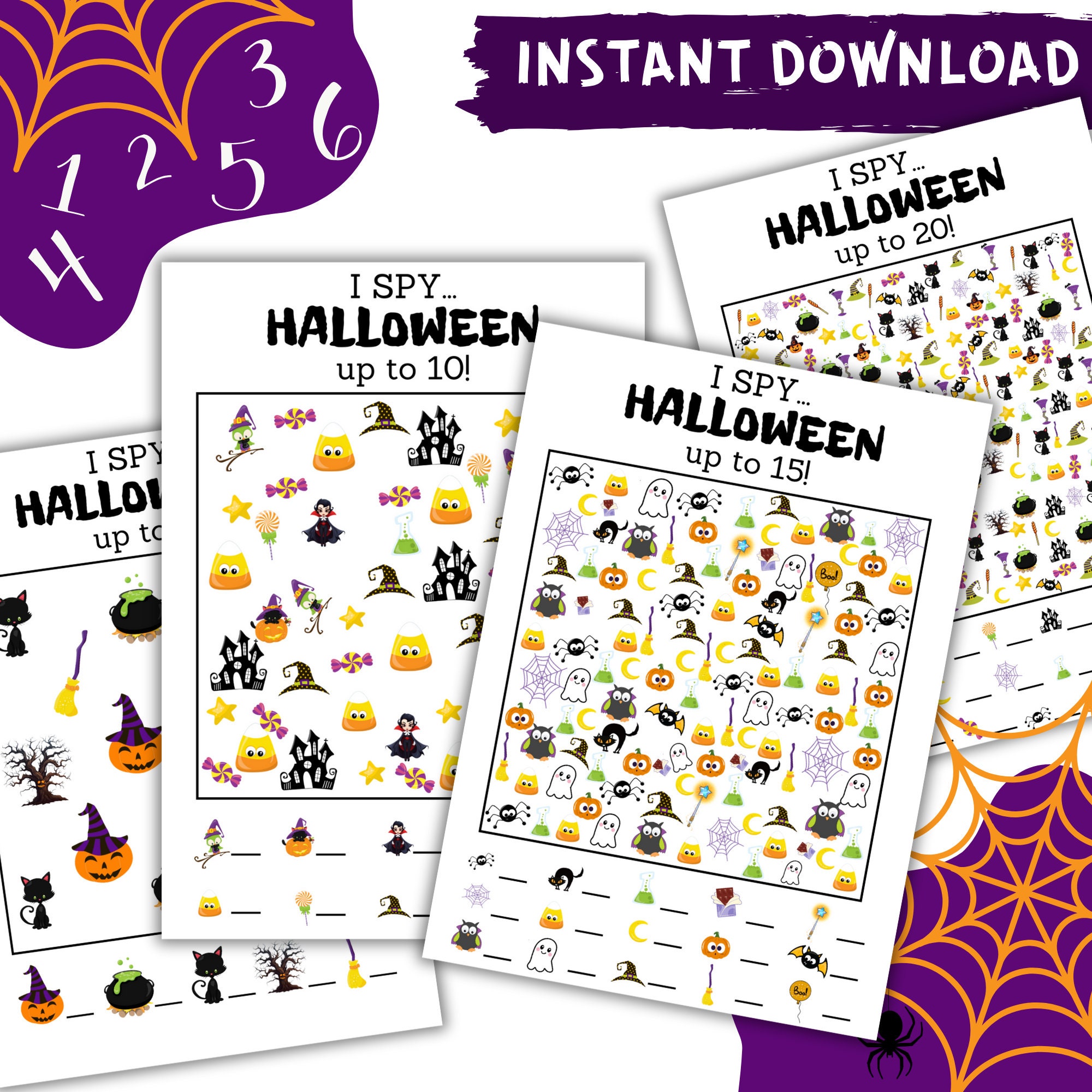 I Spy Halloween Printable Game for Kids Preschool Halloween - Etsy