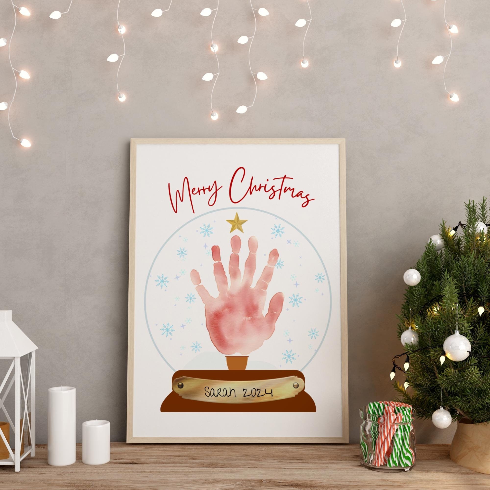 Christmas Snow Globe Handprint Craft, Printable Christmas Tree ...