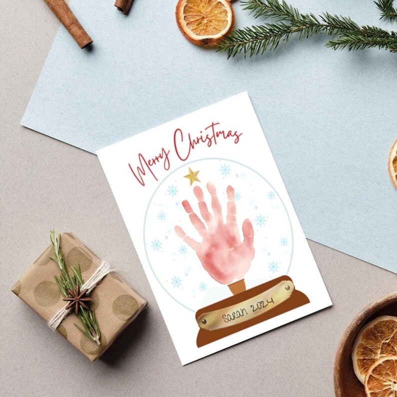 Christmas Snow Globe Handprint Craft, Printable Christmas Tree ...