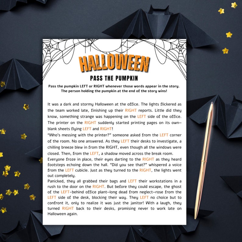 Pass the Pumpkin Halloween Game, Office Party Game for Adults ...