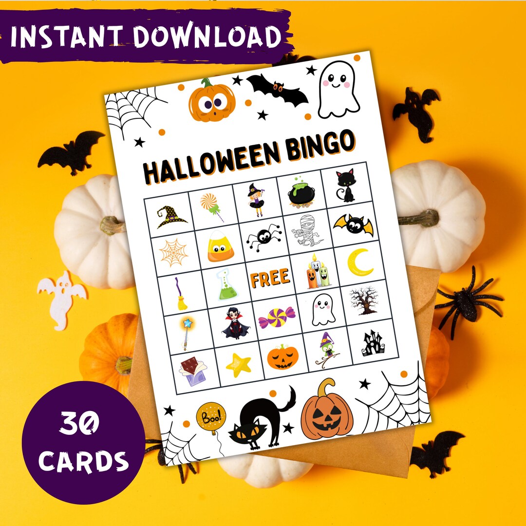 Halloween Bingo Game, 30 Printable Cards (digital Download) - Etsy