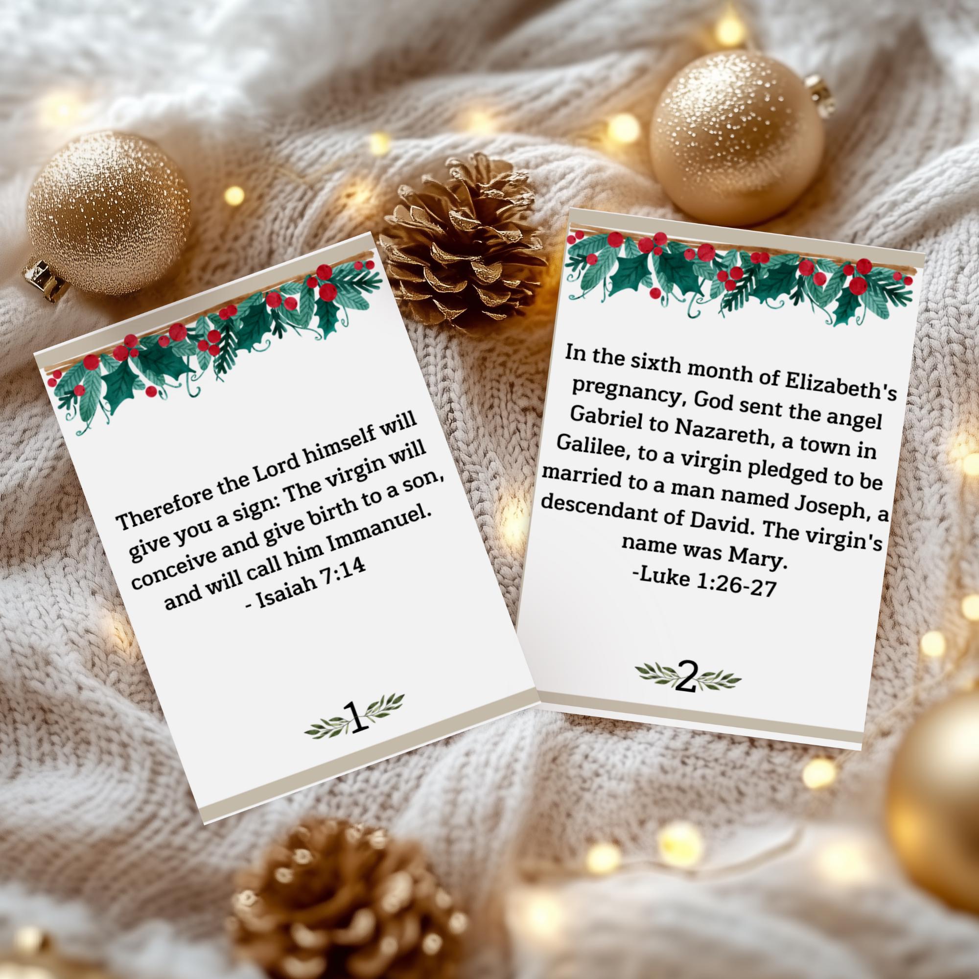 Advent Scripture Calendar, Printable Nativity Calendar - Advent Cards ...