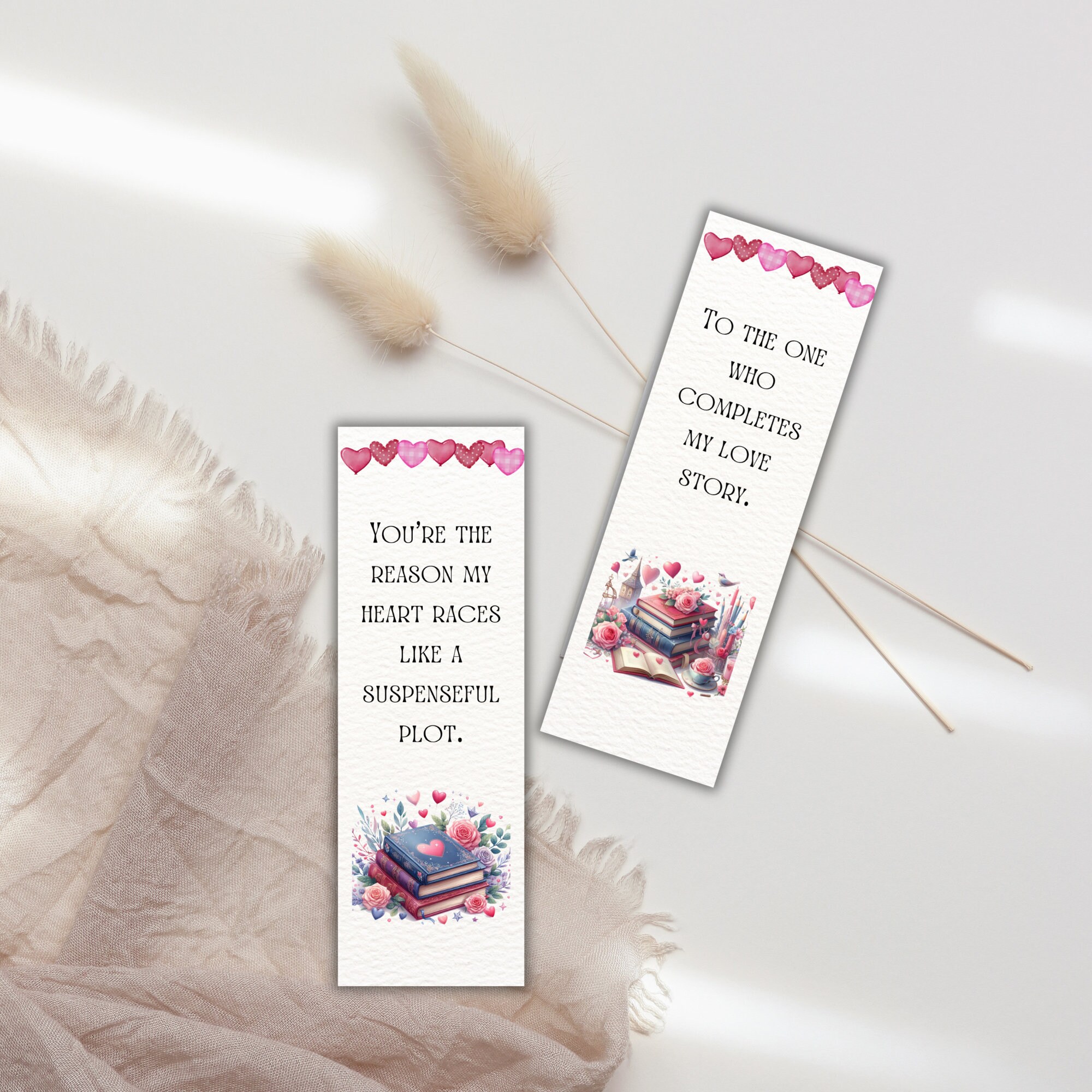 Valentine Printable Bookmarks Digital Printable Bookmarks Cute ...