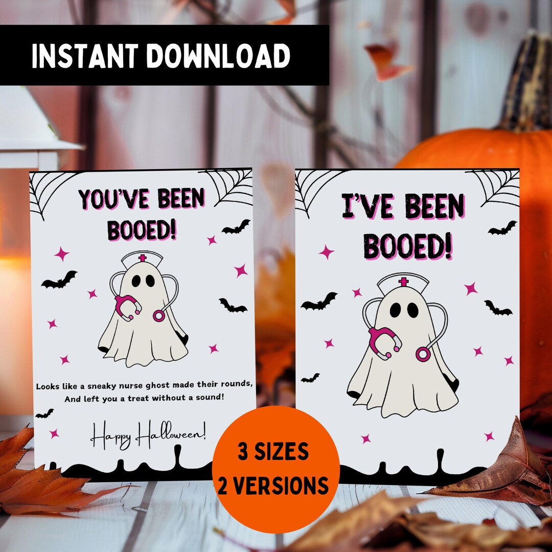 You've Been Booed Printable Game, Halloween Boo Tag for Nurse, I've ...