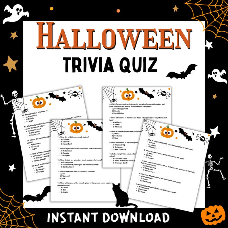 Halloween Games Bundle Printable for Kids Spooky Fun Activities Family ...