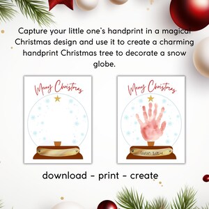 Christmas Snow Globe Handprint Craft, Printable Christmas Tree ...