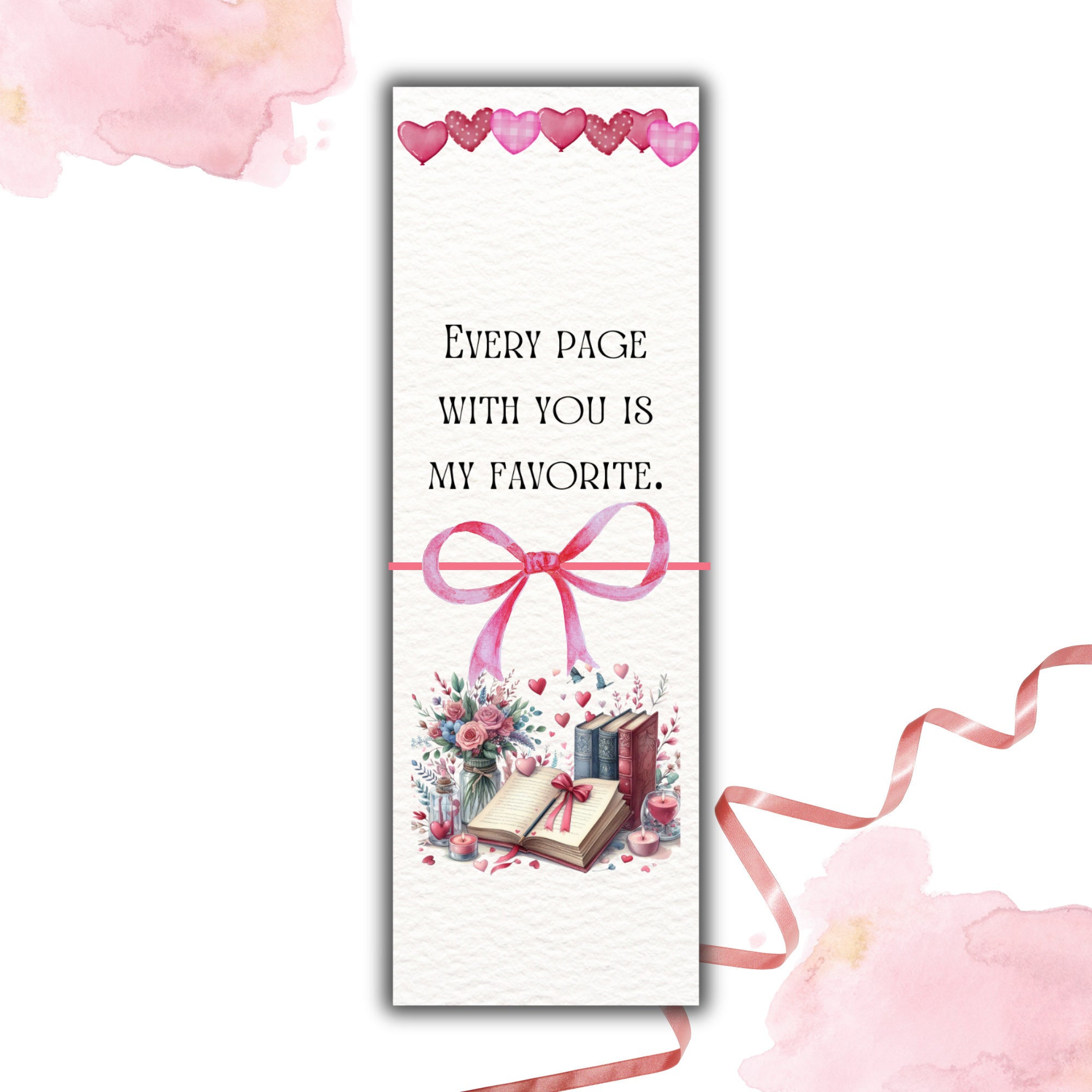 Valentine's Day Printable Bookmarks | Romantic Book Lover Gift (digital ...