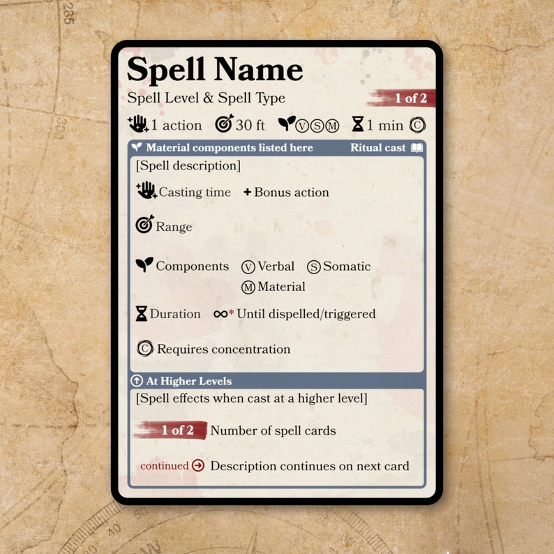 Dnd 5e Warlock Spell Card Pack - Digital Download | D&D Spell Cards ...