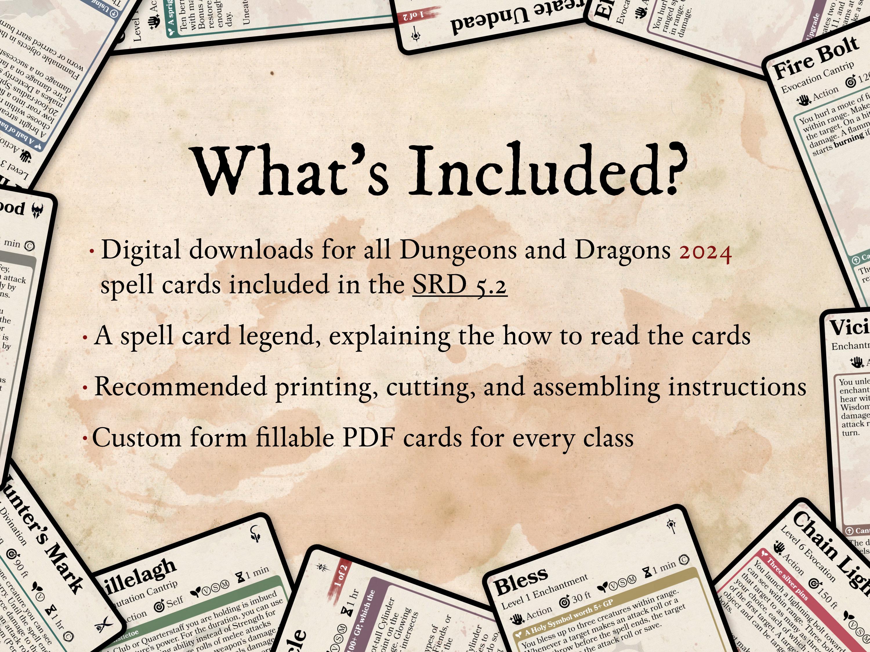 Dnd 2024 Spell Card Bundle - Digital Download, All Classes! // One Dnd ...