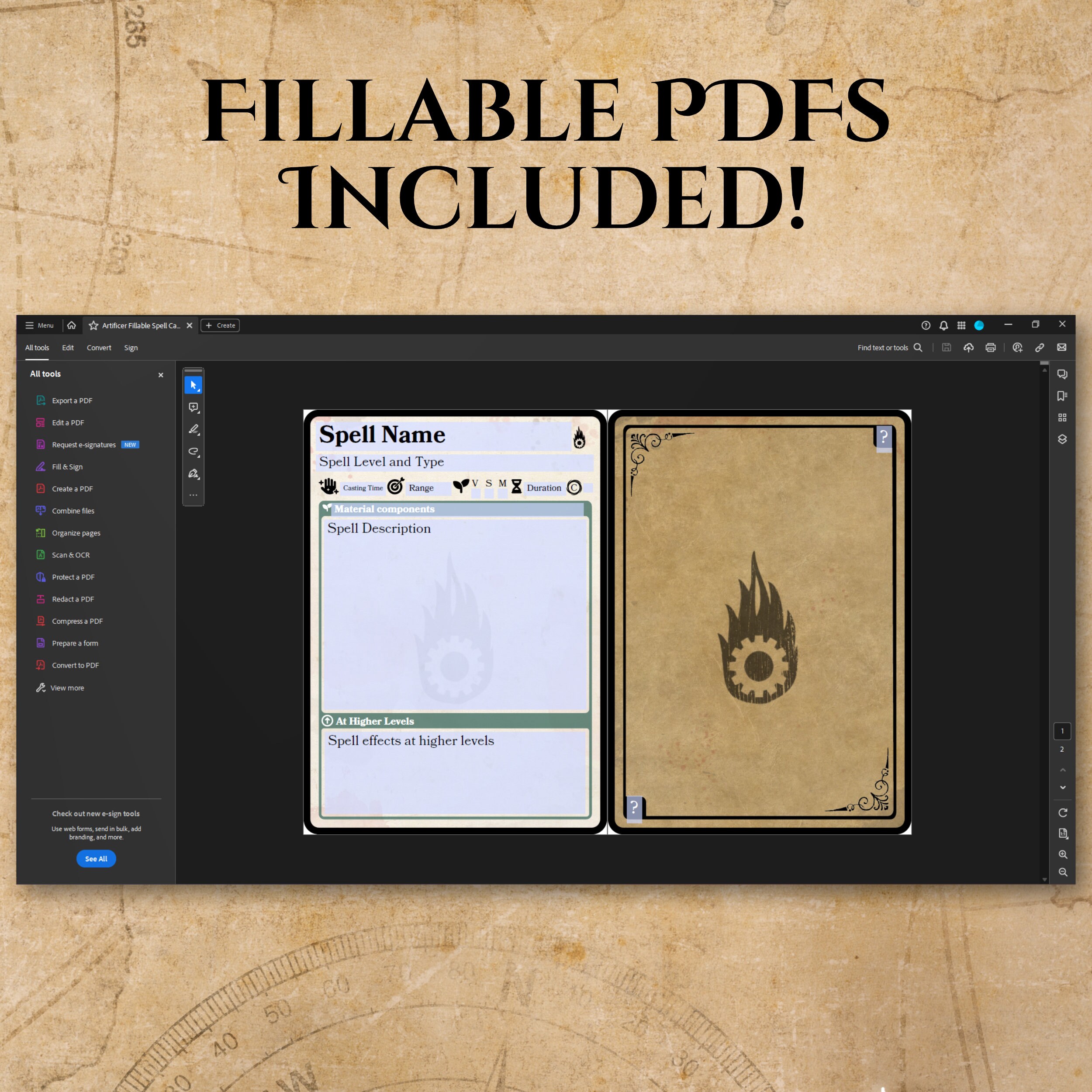 Artificer Dnd Spell Card Pack Digital Download D&D Spell Cards, Dnd Magic Spell Cards, Dnd ...