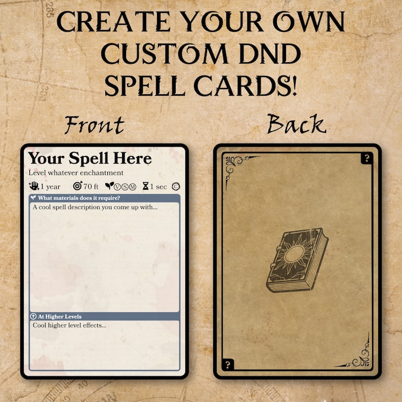 5 Custom Dnd Spell Cards Digital Download 5 Card Pack D&D - Etsy
