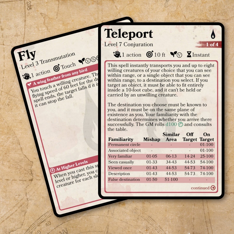 Dnd 5e Sorcerer Spell Card Pack - Digital Download | D&D Spell Cards ...