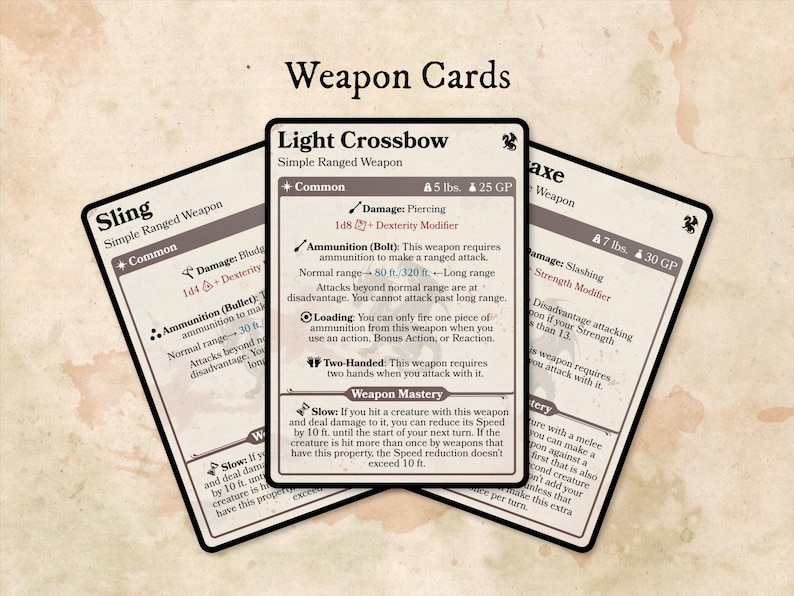 Dnd 2024 Weapon Item Card Pack - Digital Download // One Dnd, D&D ...