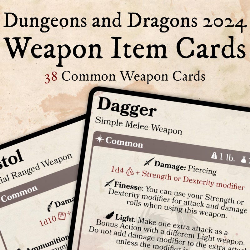 Custom Dnd Item Cards - Etsy