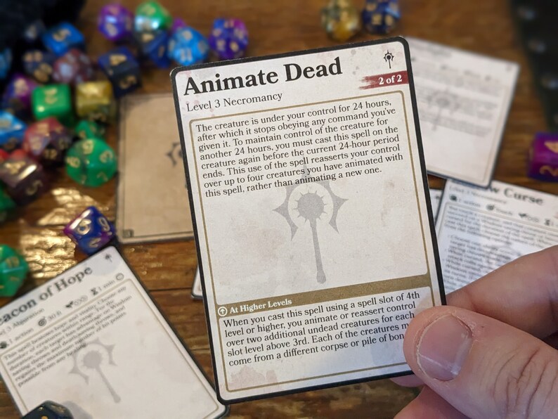 5 Custom Dnd Spell Cards Digital Download, 5 Card Pack D&D Spell Cards ...