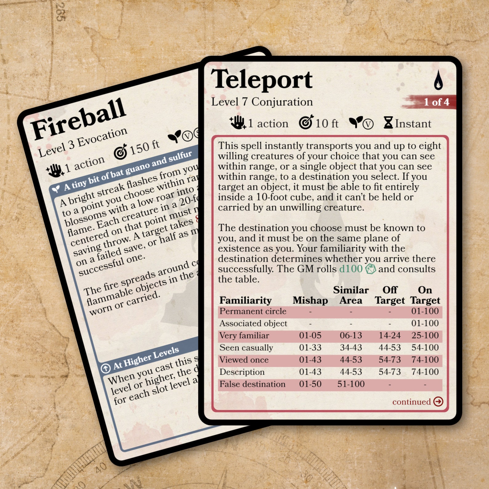 5 Custom Dnd Spell Cards Digital Download, 5 Card Pack D&D Spell Cards ...
