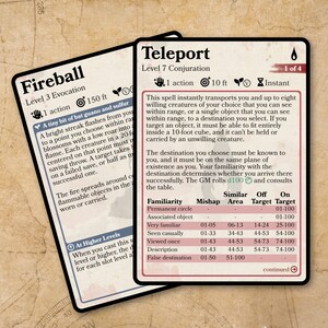 5 Custom Dnd Spell Cards Digital Download, 5 Card Pack D&D Spell Cards ...