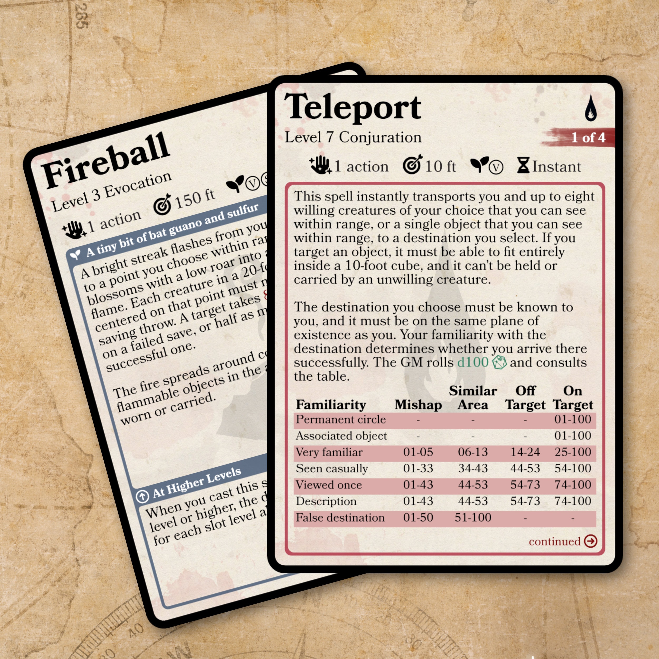 5 Custom Dnd Spell Cards Digital Download, 5 Card Pack D&D Spell Cards ...