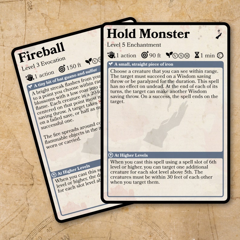 Dnd 5e Wizard Spell Card Pack - Digital Download | D&D Spell Cards, Dnd ...